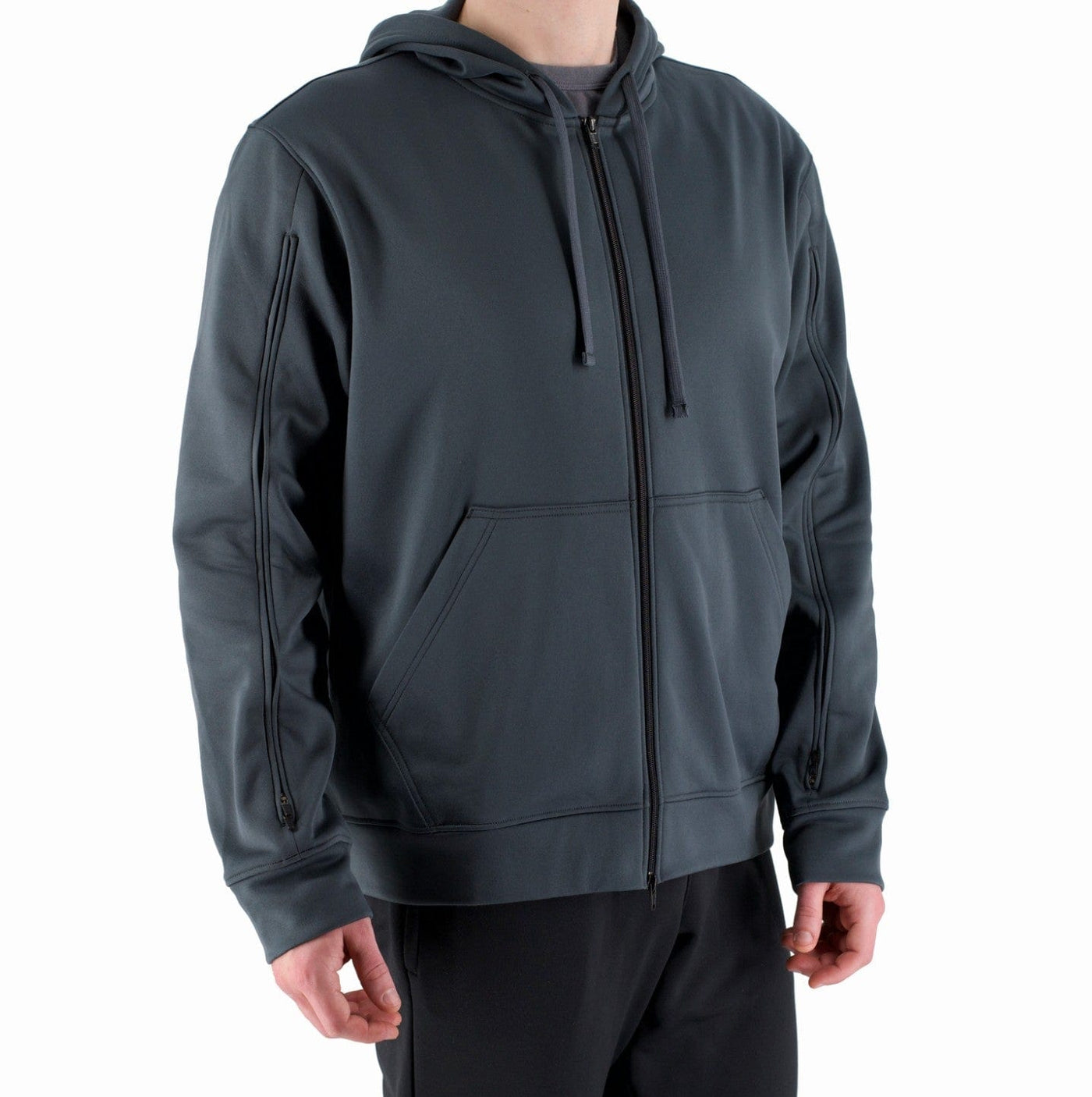 Dialysis Sweatshirt with Two-Way Sleeve Zippers